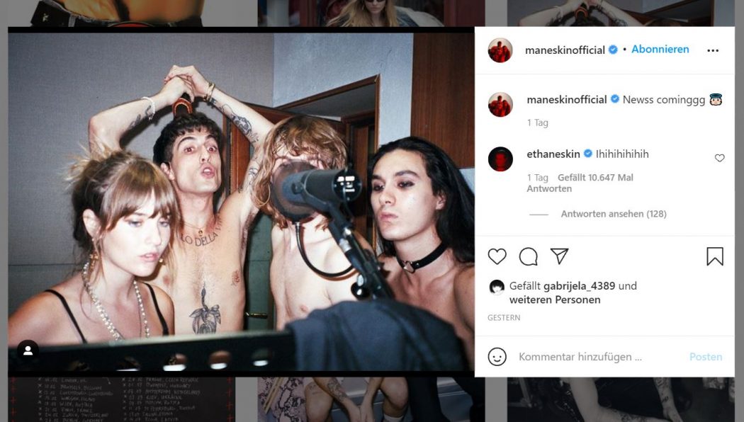 MANESKIN Instagram - TouchYou.de - der Medien-, Freizeitblog